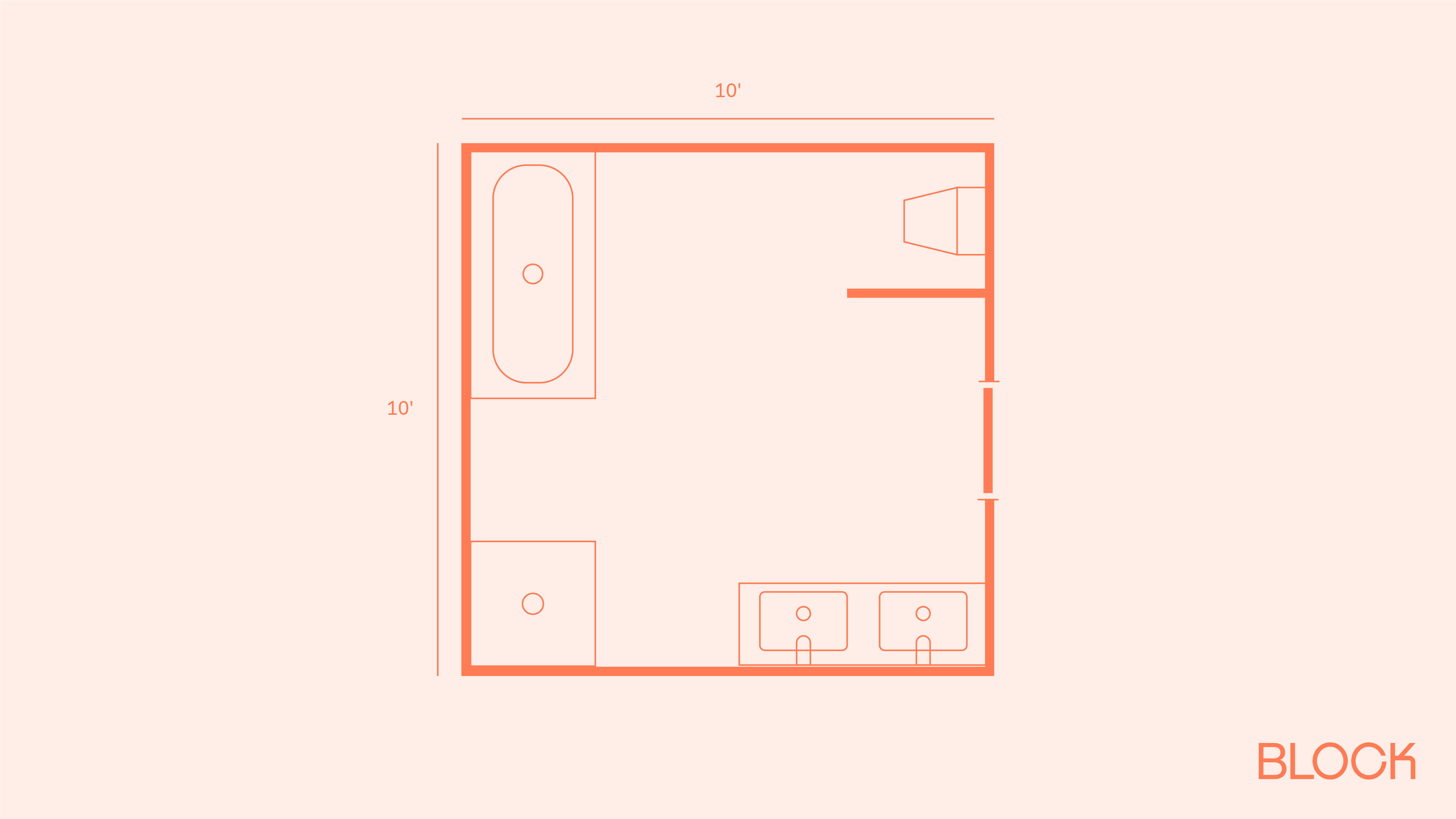 10x10 Bathroom Floor Plans & Layout Ideas