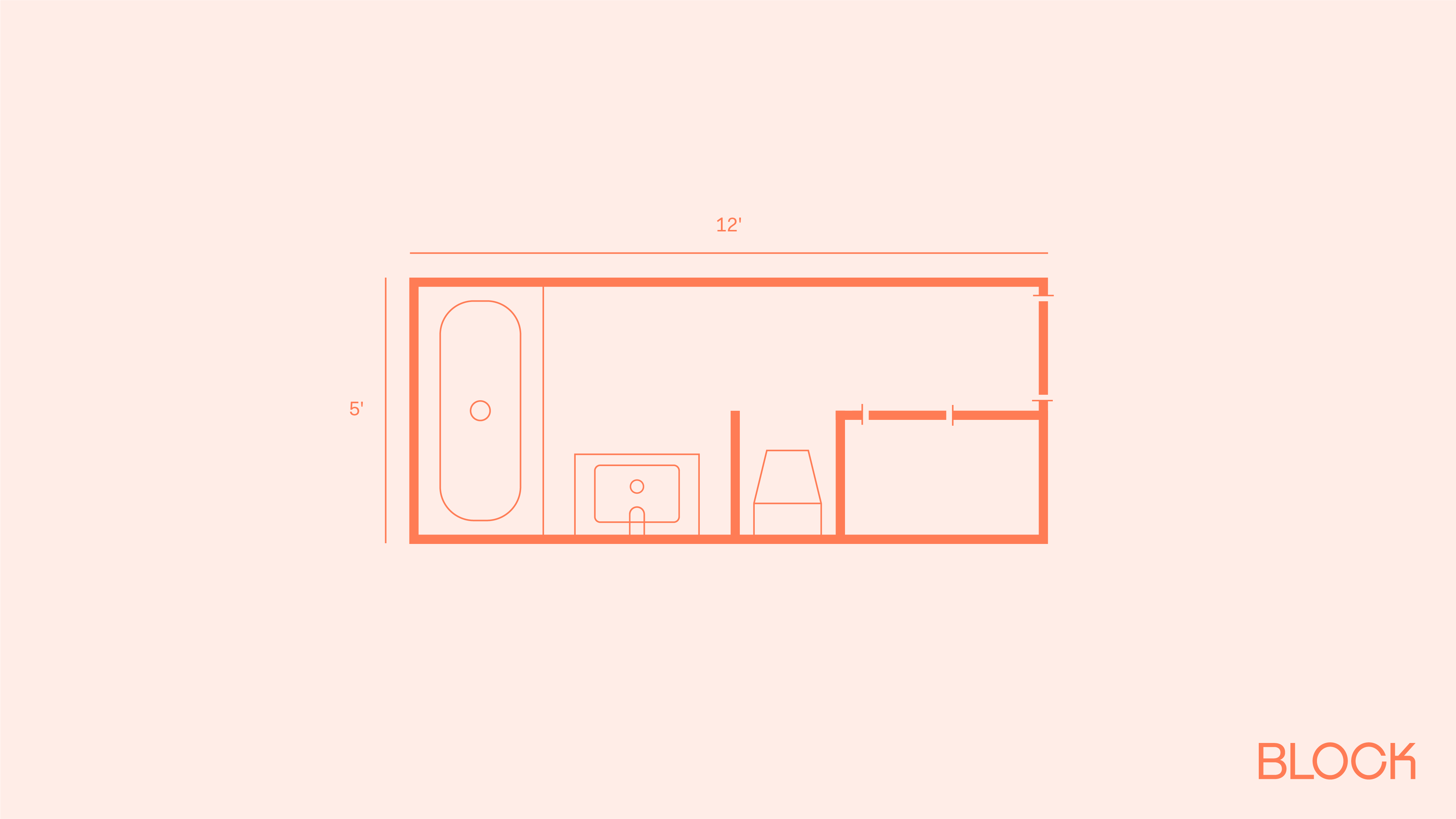 Rectangular 5x12 Bathroom Layout Ideas